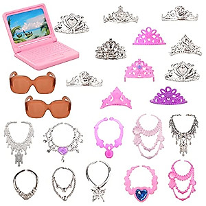 ENOCHT 47 PCS Girl Doll Clothes and Accessories 2 PCS Fashion Dresses 3 Tops and Pants Outfits 5 PCS Party Dresses 2 Sets Swimsuits Bikini,35 PCS Shoes Hangers and other Accessories for 11.5 inch Doll