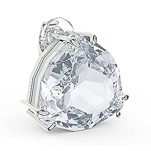 SWAROVSKI Mesmera Clip Earring, Large and Clear Trillion Cut Crystal with a Rhodium Finish Setting, Part of the Swarovski Mesmera Collection