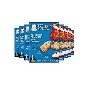 Gerber Snacks for Toddler Soft Baked Grain Bars, Apple Cinnamon, 5.5 Ounce (Pack of 8)