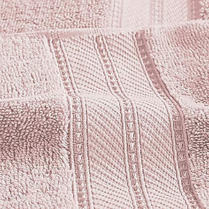 Modern Threads - Spun Loft 6-Piece 100% Combed Cotton Towel Set - Bath Towels, Hand Towels, & Washcloths - Super Absorbent & Quick Dry - 600 GSM - Soft & Plush, Blush