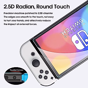 XINRUISEN 2Pack Screen Protector for Nintendo Switch Oled 2023, Tempered Glass Screen Protector for Nintendo Switch OLED New Model 7inch, Screen Protective Glass Cover Saver Protection for Switch OLED