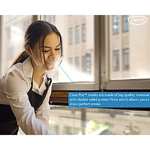 Clear Mask Pro (10 Pack), Clear Hygienic Open Mouth Shield For Restaurants, Food Handlers and Retail -Ultralight Weight Recyclable Mask. -Not For Protection.