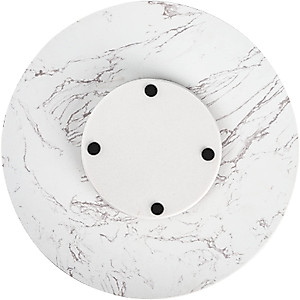 DEAYOU Marble Lazy Susan, Round Marble Tray Turntable Cake Stand, 12" Lazy Susan Cheese Board with Silent Rotating for Serving, Table Display, Cupcake, Food, White, Revolving Cake Leveler Spinner