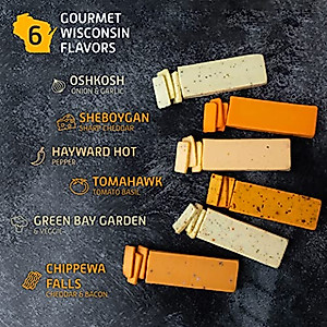 HunkaChunka Wisconsin Cheese Gift Basket, Includes 6 Cheddar Cheese Varieties, Gourmet 2.6 Lb Cheese Gift Box Assortment, Fathers Day Snack Food Gift for Dad, Husband, Son, Grandpa