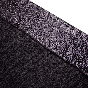SquarePie Sequin Backdrop Not See Through Thick Stain Background Glitter Curtain Party 10FT x 10FT Black