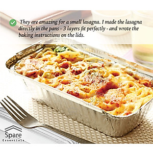 (55 Pack) Aluminum Loaf Pans with Lids, Disposable Bread Tins for Baking Bread, Lunch Containers with Lids, Personal Lasagna, Single Serve, Individual Baking Dishes 650 ml - Size 7.8 x 4.3 x 2