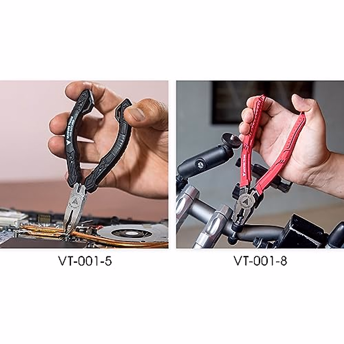 VAMPLIERS 2-PC Screw Extraction Pliers Set. Includes: 5" Mini Plier with ESD Safe Handles, Ideal For Any Electronic Repair + 8" PRO Heavy Duty Linesman Pliers. Made in Japan from High Carbon Steel.