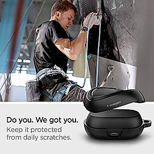 Spigen Rugged Armor Designed for Jabra Elite 7 Pro/Elite 7 Active Case with Keychain - Matte Black