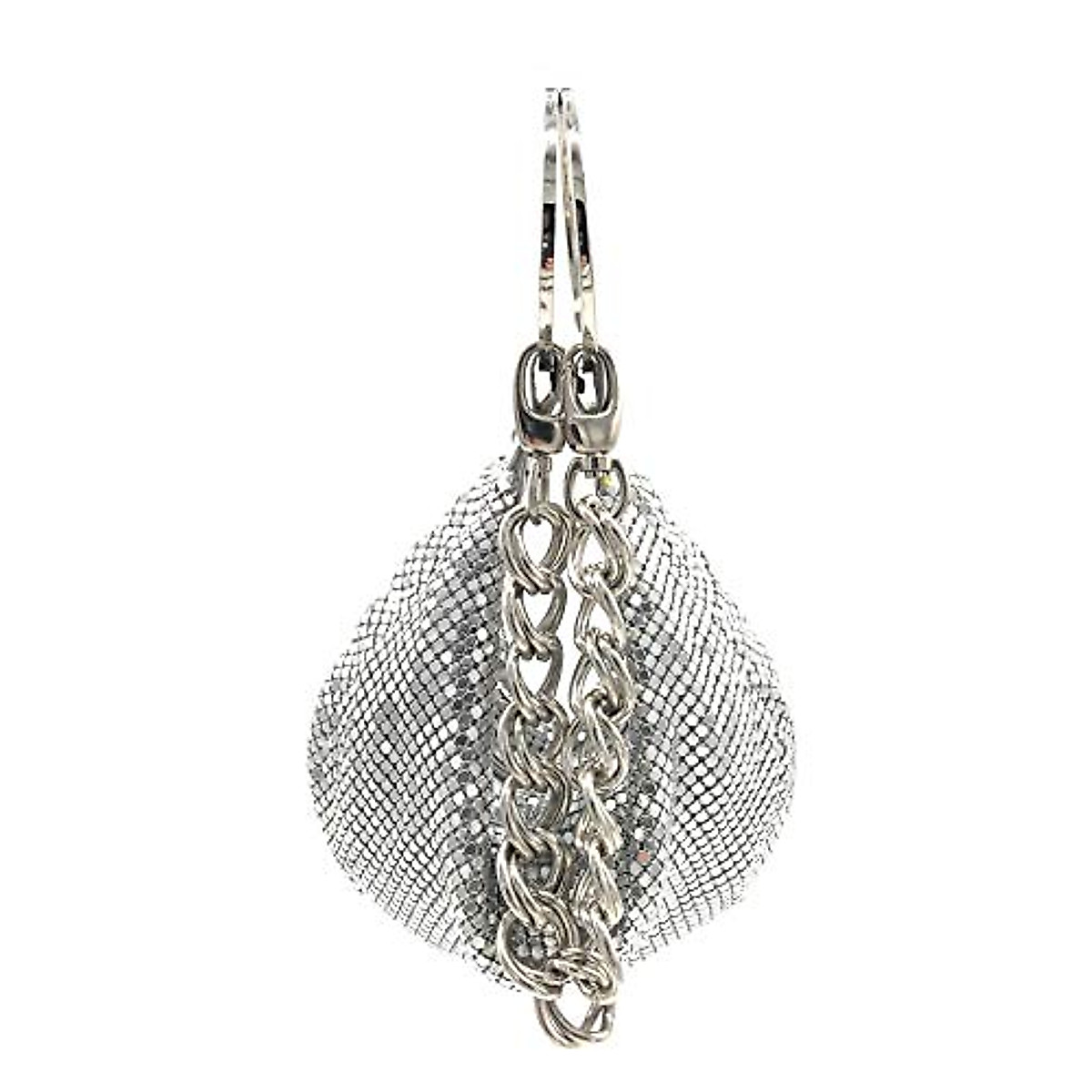 Vintage Evening Clutch Hobo Bag Wristlet Bucket Purse formal handbag for Party Wedding Prom Banquet (Silver)