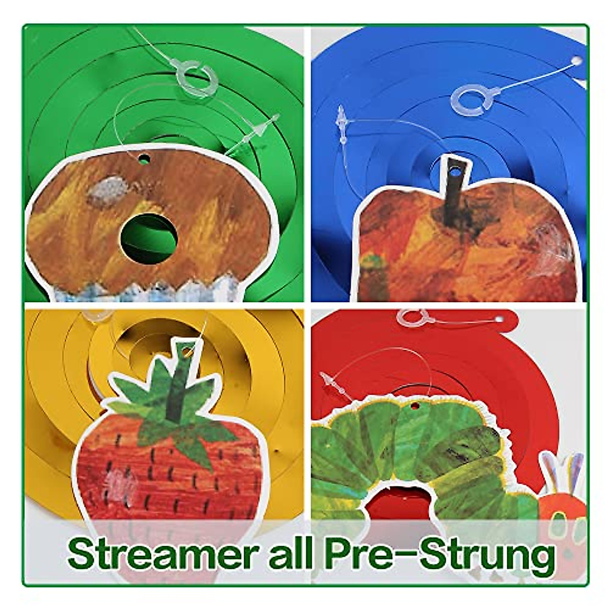 The Very Hungry Caterpillar Butterfly Swirls Streamers - 20 Pcs Children's Reading Story Birthday Party Decorations.