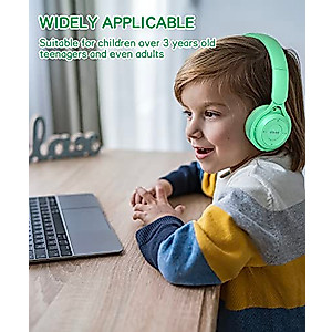 scorking Kids Bluetooth Headphones, Wireless Headphones for Kids with Built-in Microphone, Over Ear Kids Headphones Wireless Foldable Stereo AUX 3.5mm for Boys Girls School Smartphone iPad Tablet