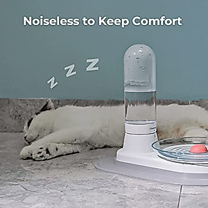 Cheerble Automatic Cat Water Dispenser Without Filter, Wireless Pet Water Fountains Gravity, Quiet Drinking Fountains for Kitten & Puppy, Non-Electric, KittySpring