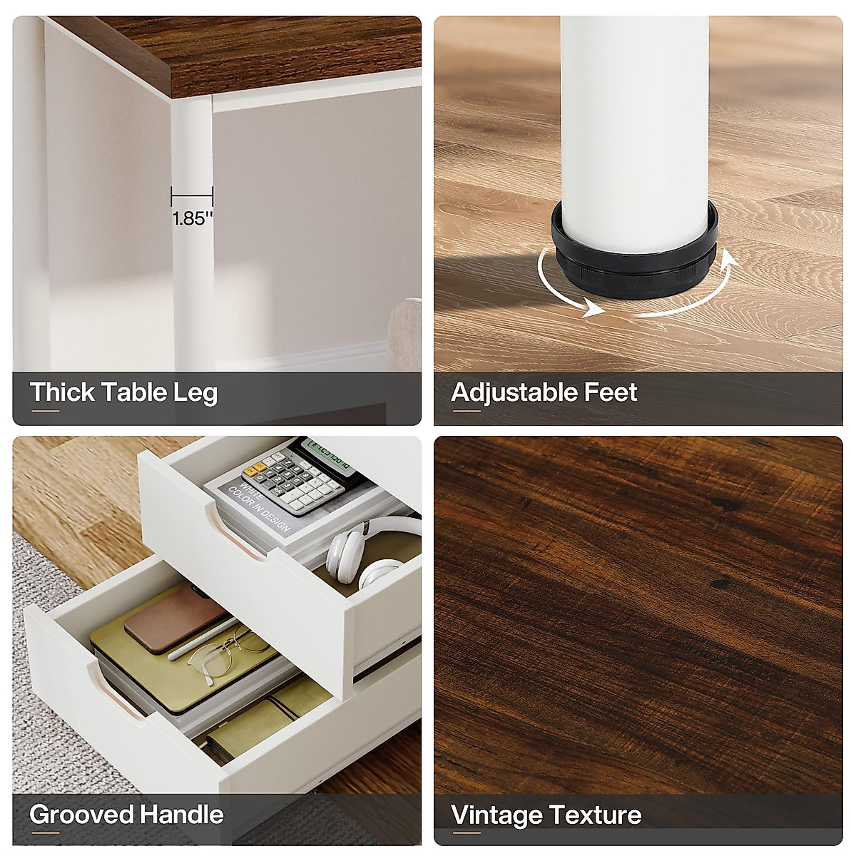 Tribesigns Two Person Computer Desk with 5 Drawers, 78.7 Inches Extra Long Double Office Desk, Modern Simple Double Computer Desk Study Writing Table Workstation for Home Office