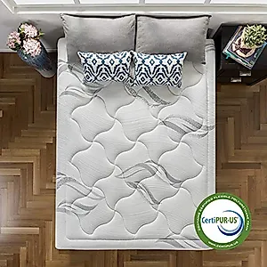 Zinus 12 Inch Cloud Memory Foam Mattress/Pressure Relieving/Plush Feel/Bed-in-a-Box/Oeko-TEX and CertiPUR-US Certified, Full & Shalini Platform, Full, Dark Grey