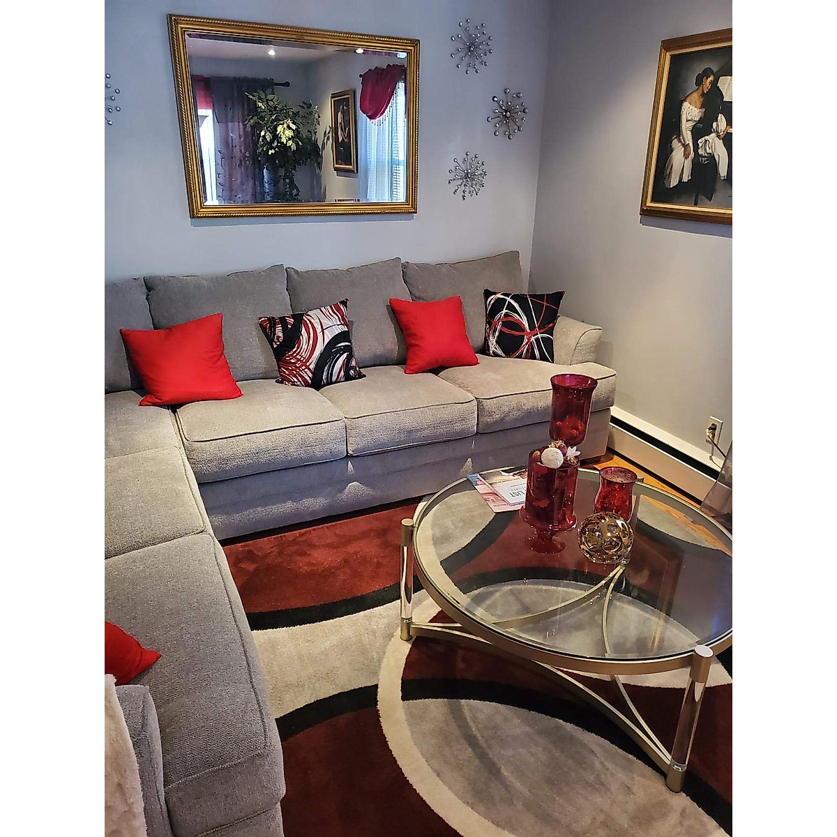 Thmyo 4-Pack 100% Cotton Comfortable Solid Decorative Throw Pillow Case Square Cushion Cover Pillowcase Sublimation Blank Christmas DIY Throw Pillow Covers for Couch Sofa(18x18 inch/ 45x45cm,Red)