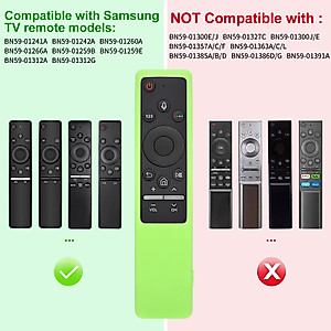 【2 Pack】 Silicone Protective Case for Samsung TV Remote Glow in The Dark, Remote Cover for Samsung Smart TV Remote BN59 Series, for BN59-01266A/BN59-1312A/BN59-01260A(Luminous Green + Blue)