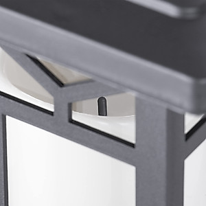 Sterno Home GL44258 Hanging Solar LED Light Flameless Candle Lantern, 6.5", Black