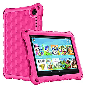 Fire HD 8 Tablet Case, Kids Case for Amazon Kindle Fire 8/8 Plus Tablet 10th/12th Generation 2020/2022 Release, Ubearkk Light Weight Shock Proof Anti Slip Protective Cases and Covers (Pink)