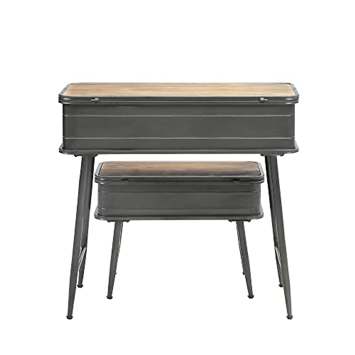 4D Concepts Urban Loft Metal Two Trunk Tables, Rustic Natural Pine