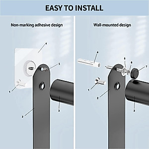 Stretchable 17-31 Inches 3-Tier Bath Towel Bar Bathroom Towel Rack Hooks Kitchen Hand Towel Holder Dish Cloths Hanger SUS304 Stainless Steel Wall Mounted No Drill Space Saving 3-Bar Matte Black