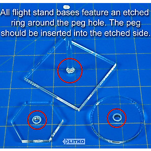 LITKO 27mm Circular Flight Stand Kit | Compatible with Star Wars: Legion | 3mm Clear with 1.25 inch Peg | 10 Pack