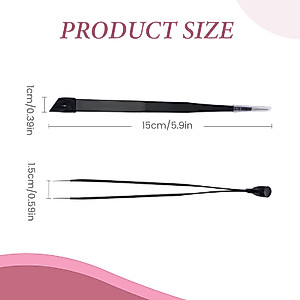 NUOMI 2 Pcs/Set Straight Nail Tweezers Probe Tips Metal Tweezers with Silicone Pressing Head for Nail Art, Picking Gems Rhinestones Acrylic Gel Stickers Eyelash Extensions