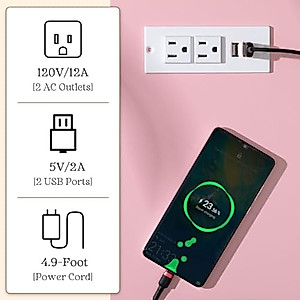 FORAOFUR Side Table with Charging Station, Small Side Table with 2 USB Ports and Outlets, Small End Tables for Small Spaces in Living Room, Bedroom & Nursery, 2 Tier Small Nightstand
