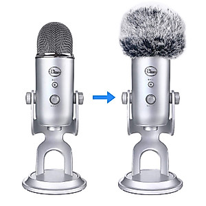 YOUSHARES Blue Yeti Pop Filter for Blue Yeti Microphone, Blue Yeti Pro USB Condenser Mic, Windscreen Muff for Filtering Plosives and Hissing Noise, Mic Wind Cover