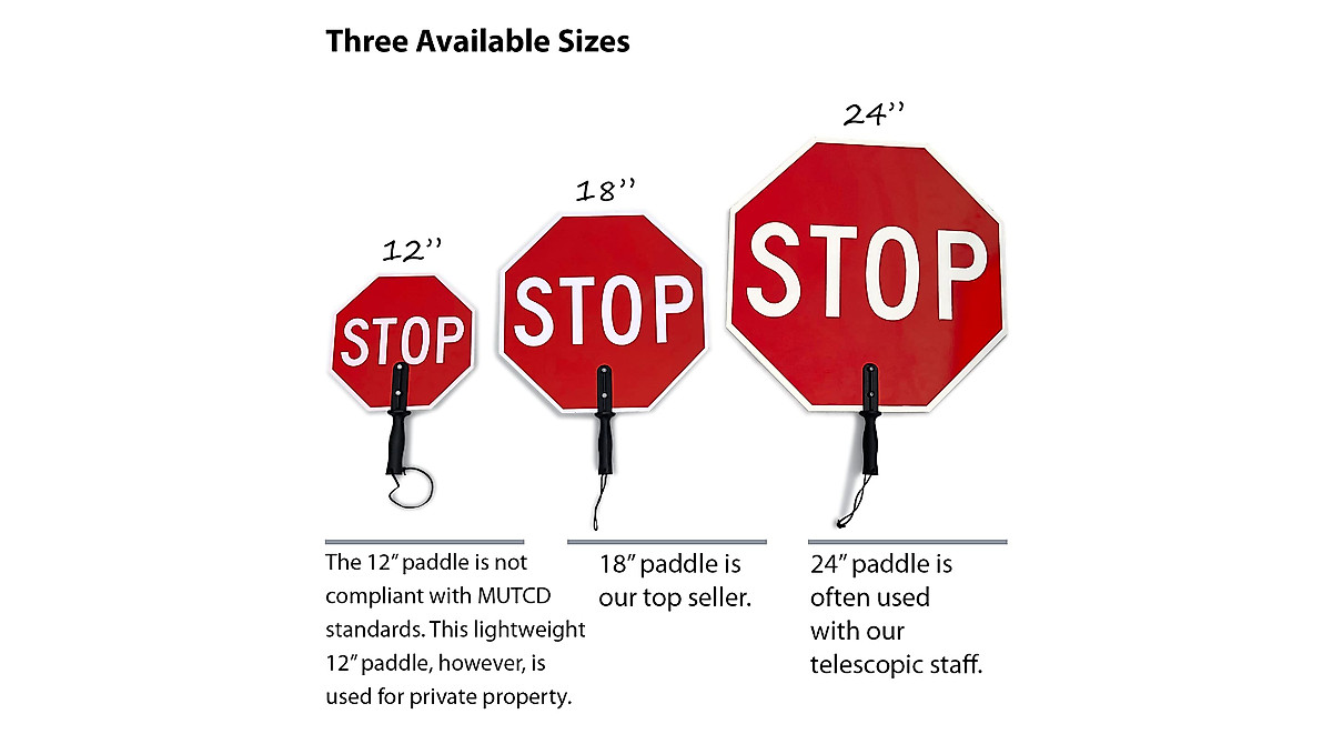 Buy SmartSign Handheld STOP Paddle Sign - 18" Reflective