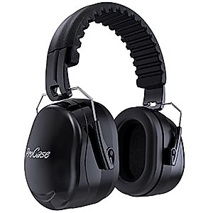 ProCase Noise Reduction Safety Ear Muffs, 32dB Hearing Protection Earmuffs Ear Defenders with Adjustable Headband for Shooting Mowing Construction Manufacturing Woodwork -Black