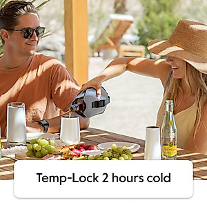 ThermoFlask Wine Bottle Ice Jacket - Wine Bottle Holder with Adjustable Buckle & Strap - Temp-Lock Wine Carrier - Wine Carrier for Travel - Wine Accessory for Brunch, Christmas, Parties & More - Grey