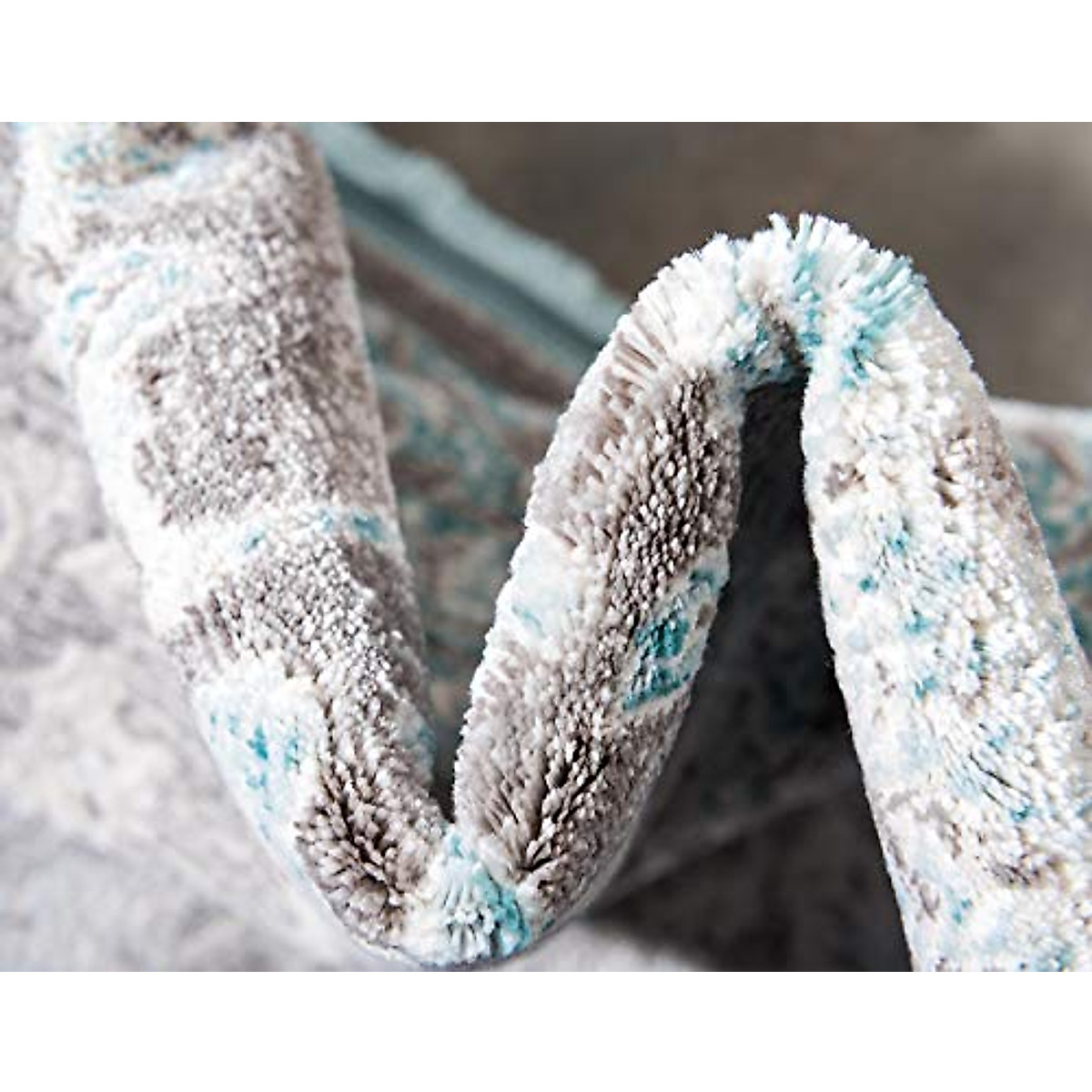 Unique Loom Traditional Classic Intricate Design with Distressed Vintage Detail, Area Rug (9' 0 x 12' 0 Rectangular, Blue/ Gray)