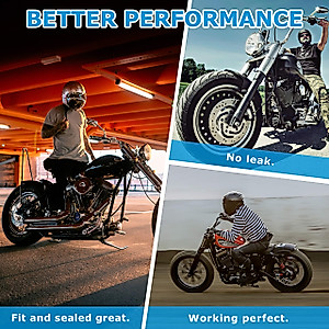 vanjoy Exhaust Gasket for Harley, Made of Graphite and Steel Mesh for 1984-later Most Harley Davidson Bikes, Touring, Sportster, Dyna, Softail, Evo, etc. 1 Pair 2pcs