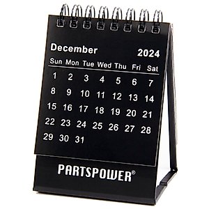 2024 Mini Desk Calendar Small Desk Calendar, 17 Months Runs from August 2023 to December 2024, 3x4.2 Inch Standing Flip Monthly Pages, 250gsm High Thickness Paper (Black)