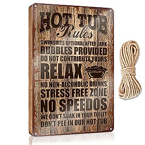 Outdoor Wooden Signs Funny Hot Tub Rules Wooden Sign Cool Posters For Guys Bar Signs For Man Cave (Size : 20X30CM)