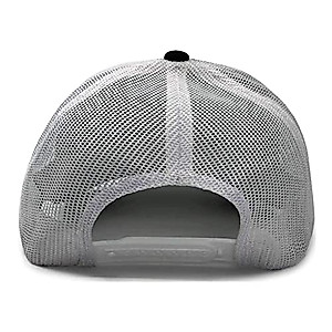 Pull Patch Curved Bill Snapback Trucker Hat | Black & White Tactical Cap | 2x3 in Loop Surface to Attach Morale Patches