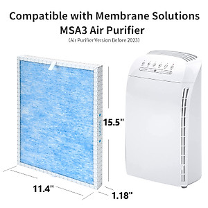 GoKBNY MSA3 True HEPA Filter Replacement Compatible with Membrane Solutions MSA3 Purifier and MSA3S Smart Purifier, 3-in-1 True HEPA Filters (2-Pack)