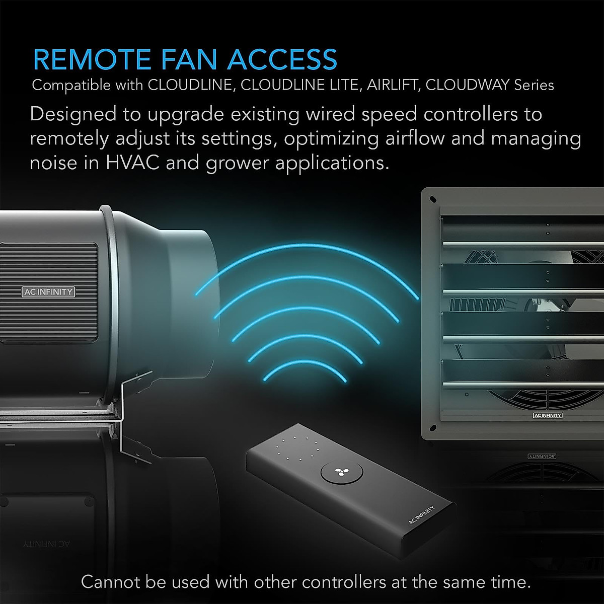 AC Infinity Controller 63, Wireless Remote Controller with 10 Fan Speed Programming, Cooling and Ventilation for CLOUDLINE Airlift CLOUDWAY Fans