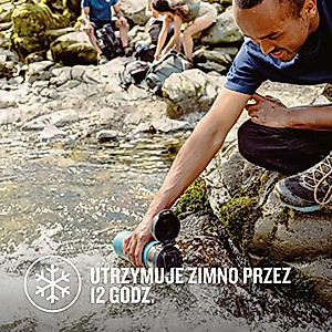 Stanley Quick Flip Stainless Steel Water Bottle .71L / 24OZ Lagoon – Leakproof Insulated Water Bottle - Push Button Locking Lid - BPA-Free Thermos Flask - Cup Holder Compatible - Dishwasher Safe