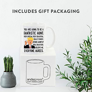 Andaz Press Baby Birth Announcement Trump 11oz. Coffee Mug Gift, You're Going To Be A Fantastic Uncle, 1-Pack, Funny President Trump Novelty Baby Pregnancy Reveal Cup Uncle Pregnancy Announcement