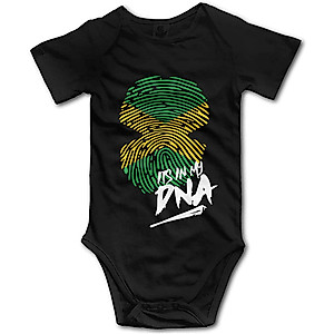 It's in My DNA Jamaican Baby Climbing Short Sleeve Onesie 6-12 Month Black
