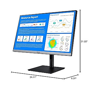 SAMSUNG 27” SR650 Series 1080p Computer Monitor for Business, 75Hz, VGA, HDMI, DisplayPort, USB Hub, Eye Saver Mode, 3-Year Warranty, ‎LS27R650FDNXZA, Black