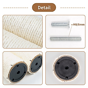10" Cat Scratching Replacement Posts Sisal Spare Scratcher Refill Post for Cats Cube Tower Kittens Scratch Pole Perch Interactive Toys Furniture Accessories Tree 2 Pack Include M8 Screws White