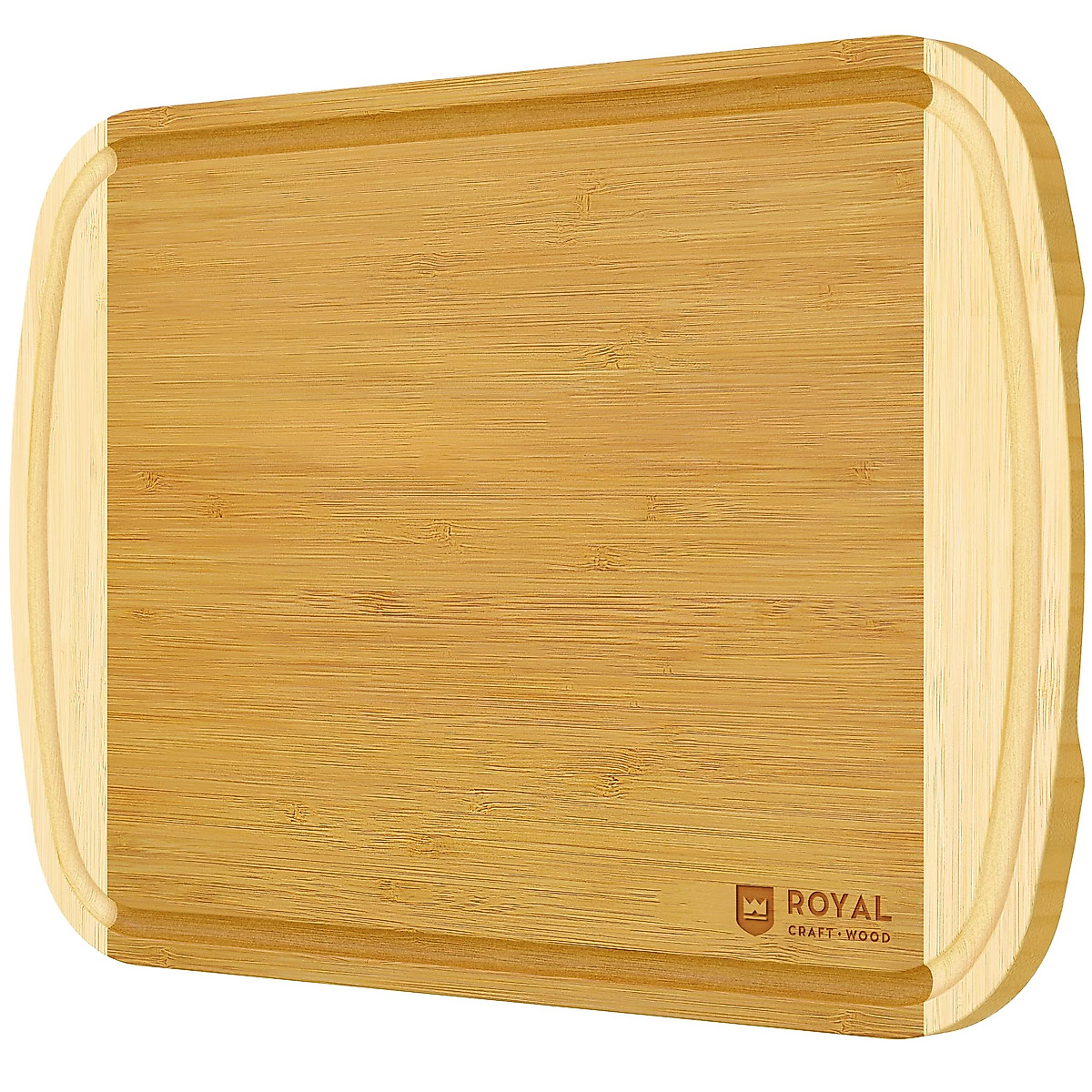 Bamboo Cutting Boards for Kitchen, Wood Chopping Boards with Juice Groove, Wooden Cutting Board for Vegetables, Fruit and Cheese | Charcuterie Serving Tray XL, 18” x 12”