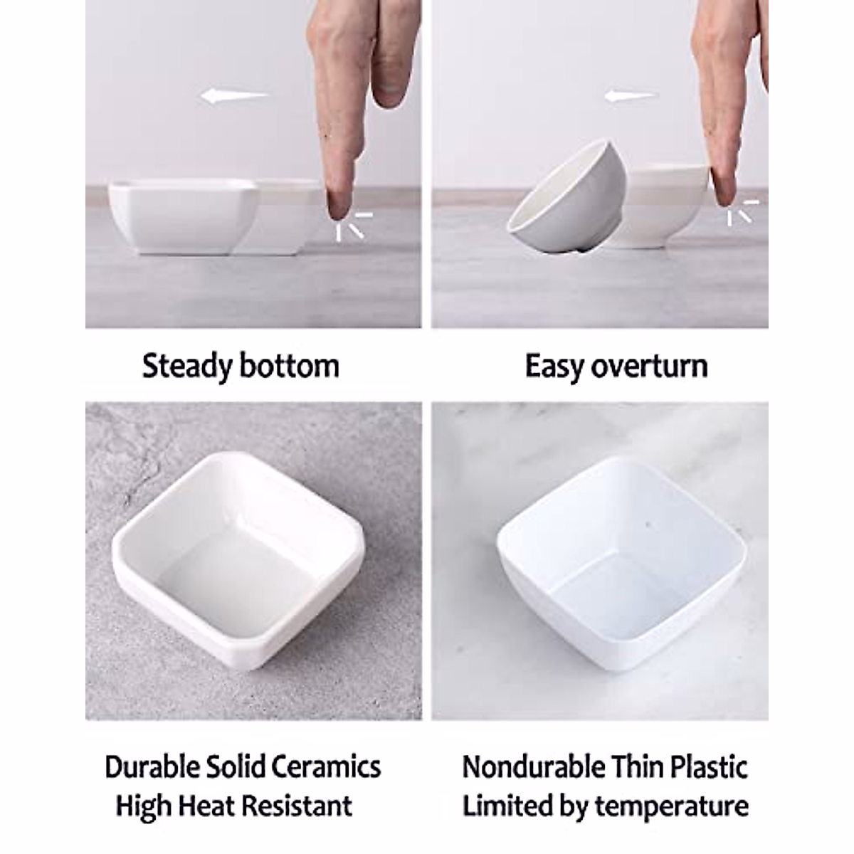 Taeochiy 12 Pack Ceramic Dipping Bowls, 3 Oz Soy Sauce Dish, Small Dip Bowls Set for Sauce, Side Dish, Condiments, Sushi, Ramekins Oven Safe