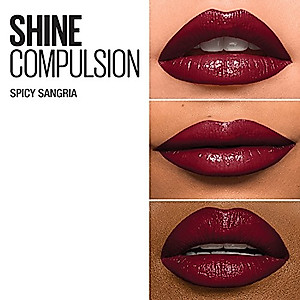 Maybelline New York Color Sensational Shine Compulsion Lipstick Makeup, Spicy Sangria, 0.1 Ounce