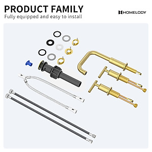 Bathroom Faucet, HOMELODY 2 Handles Gold Bathroom Faucet, 8 inch Widespread Faucet for Bathroom Sink, 3 Hole Bathroom Sink Faucet Bath Sink Faucet with Pop Up Drain