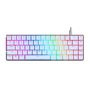ASUS ROG Falchion Ace 65% RGB Compact Gaming Mechanical Keyboard, Lubed ROG NX Brown Switches & Switch Stabilizers, Sound-Dampening Foam, PBT Keycaps, Wired with KVM, Three Angles, Cover Case-White