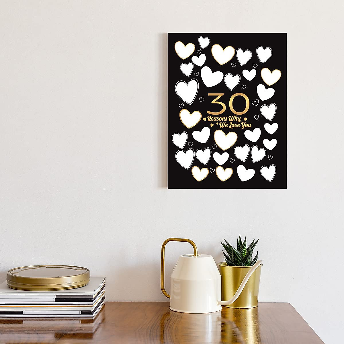 30 Reasons Why We Love You, 30th Birthday Gift Guest Canvas, For Her, Man, Woman, Sister, Friend, Family, Great 30th Anniversary or 30th Birthday Party Decoration-11x15 inches