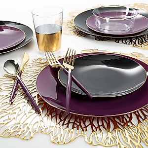 Home Details 4 Pack Coral Shape Placemat, Kitchen, Dinning Room, Place Setting, Décor, Gold